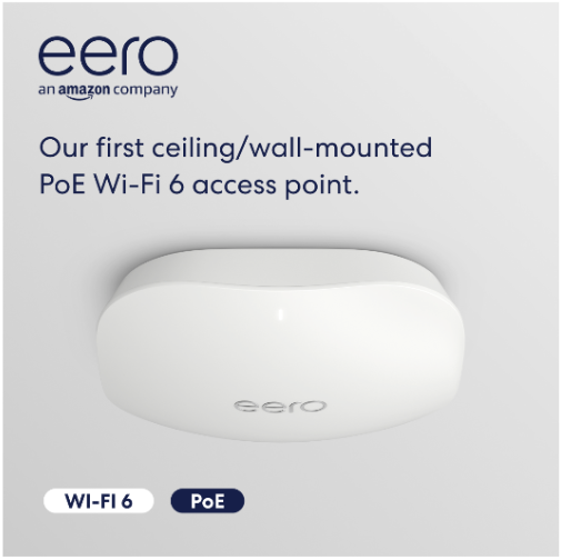 eero PoE Pro 6 Mesh WiFi Point - Ceiling or Wall Mount - Up to 2000 sq ...